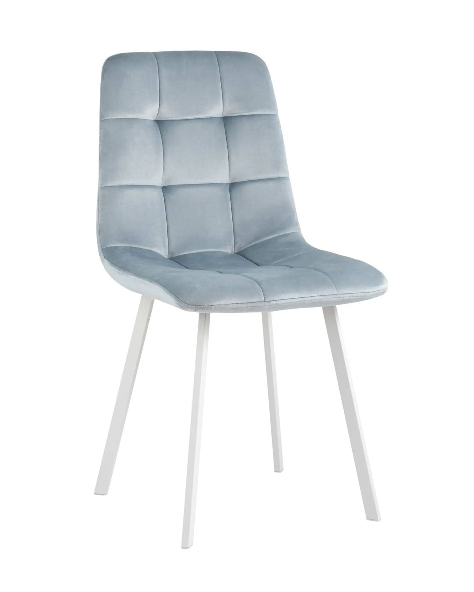 Стул Stool Group Chilly OS-2011-V серо-голубой велюр, белые ножки