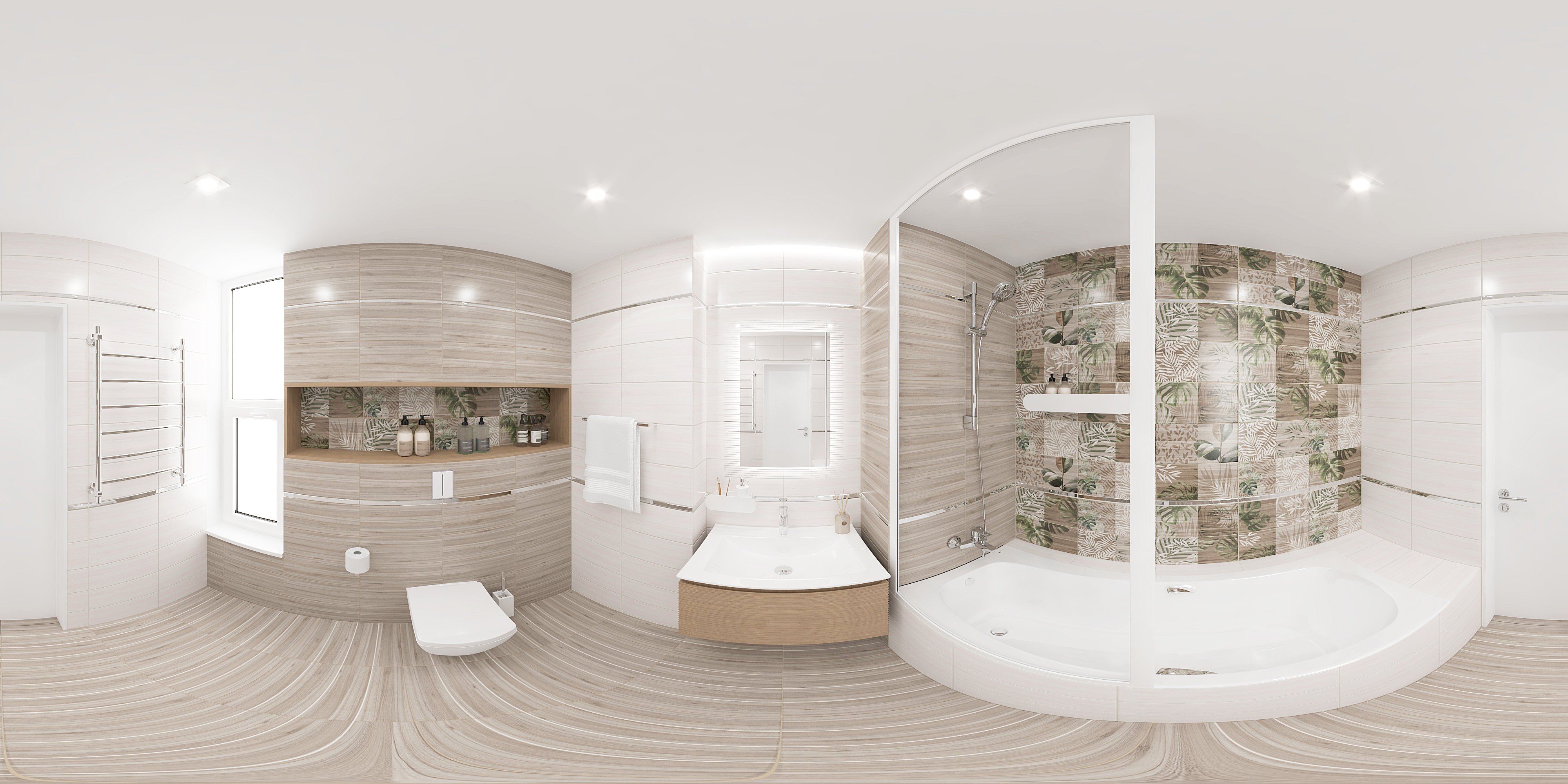 Дизайн-проект из плитки и керамогранита Laparet Organic табачный - интернет-магазин Отделкино City