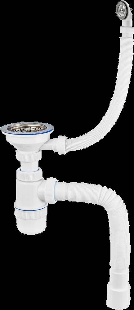 Сифон для мойки Virplast Элит 30986164 с круглым переливом - купить за ...