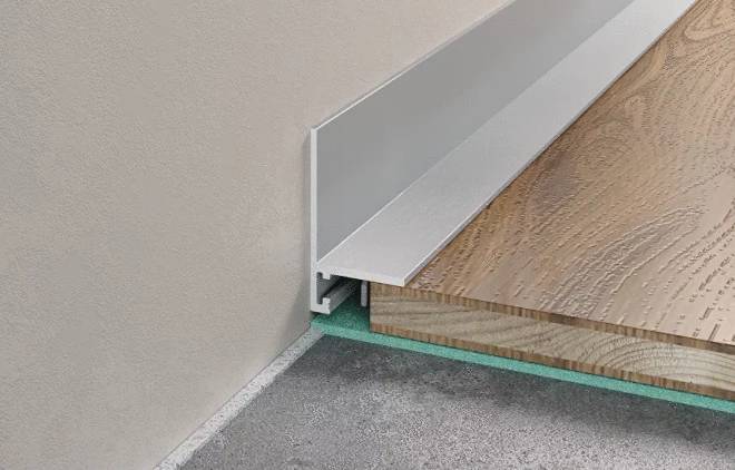Микроплинтус Русский профиль Анодированное покрытие, Серебро матовое ...