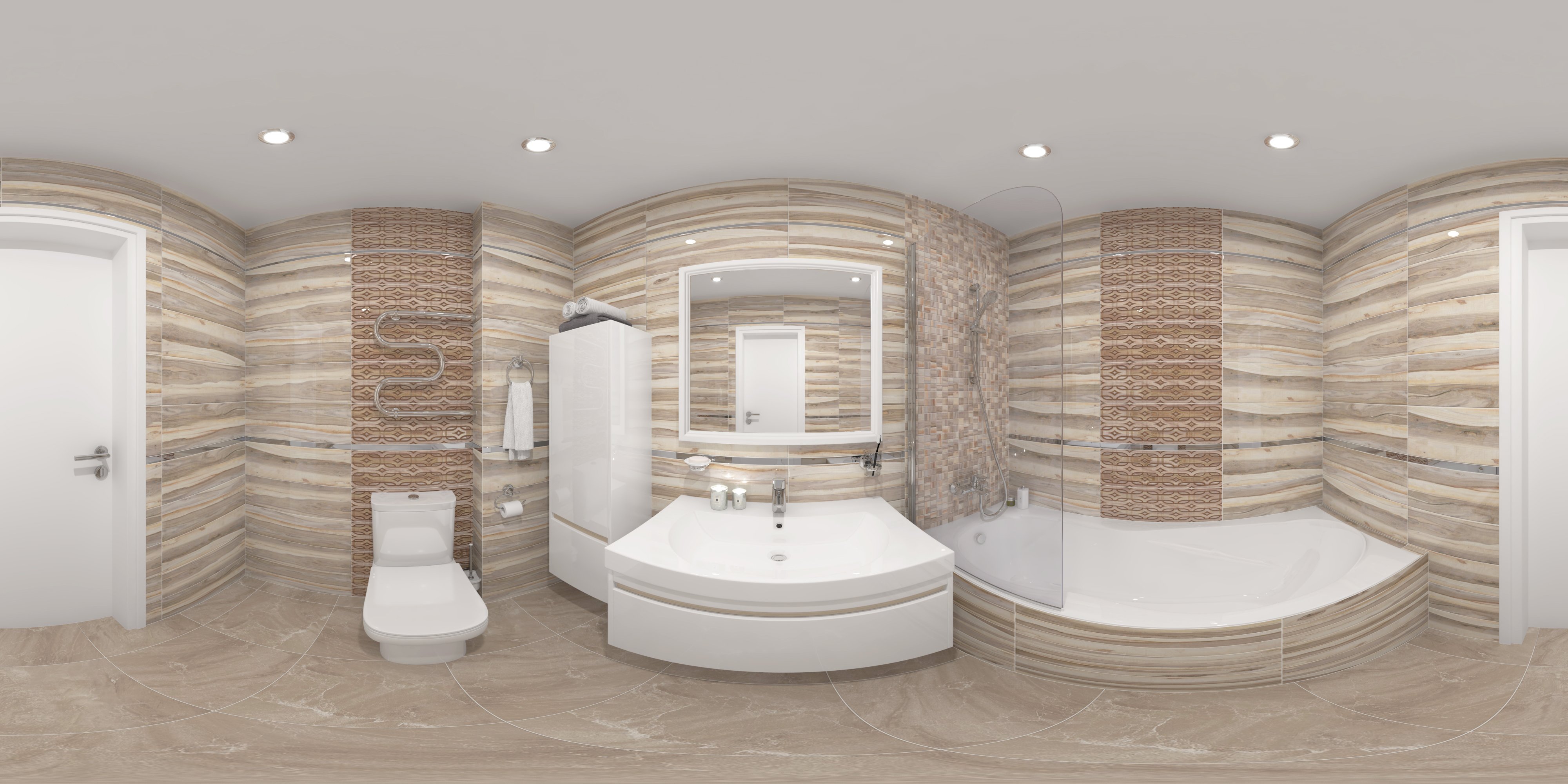 Дизайн-проект из плитки и керамогранита Laparet Grace бежевый - интернет-магазин Отделкино City