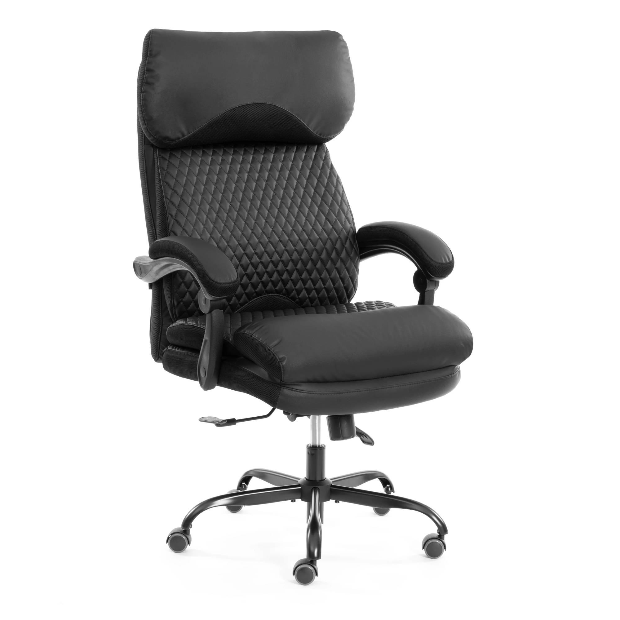 Кресло компьютерное Tetchair Chief metalBL 25019 черный, кожзам, ткань ...