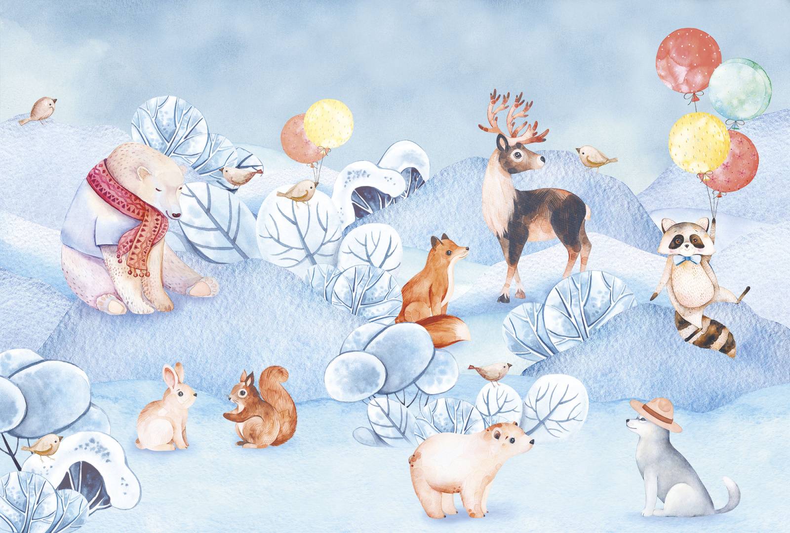 Фреска Ortograf Для самых маленьких 33688 Морозный день Кракелюр Серебро FK-S