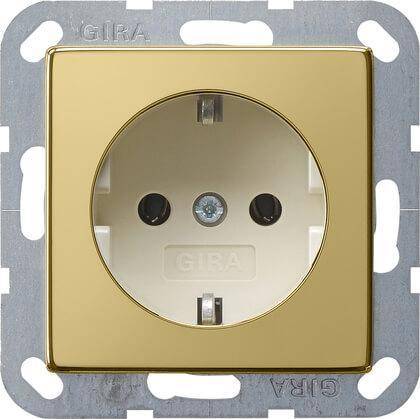 Розетка Gira System 55 Schuko с/з 16A 250V безвинтовой зажим латунь ...