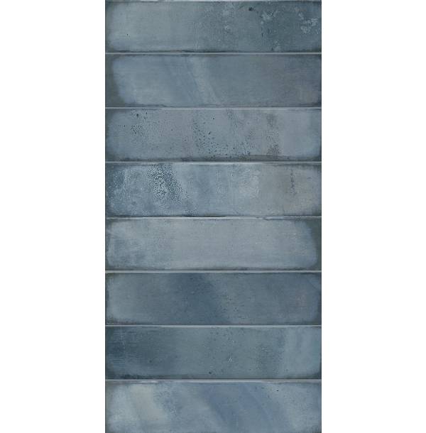 Керамическая плитка Azori Bricks Azul 31.5x63, синяя, глянцевая